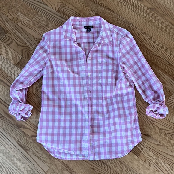 GAP Factory | Tops | Gap Checked Boyfriend Shirt S Small | Poshmark